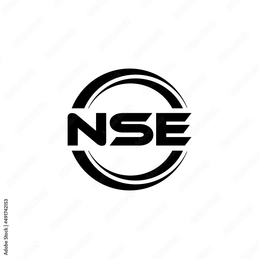 Vector de Stock NSE letter logo design with white background in ...