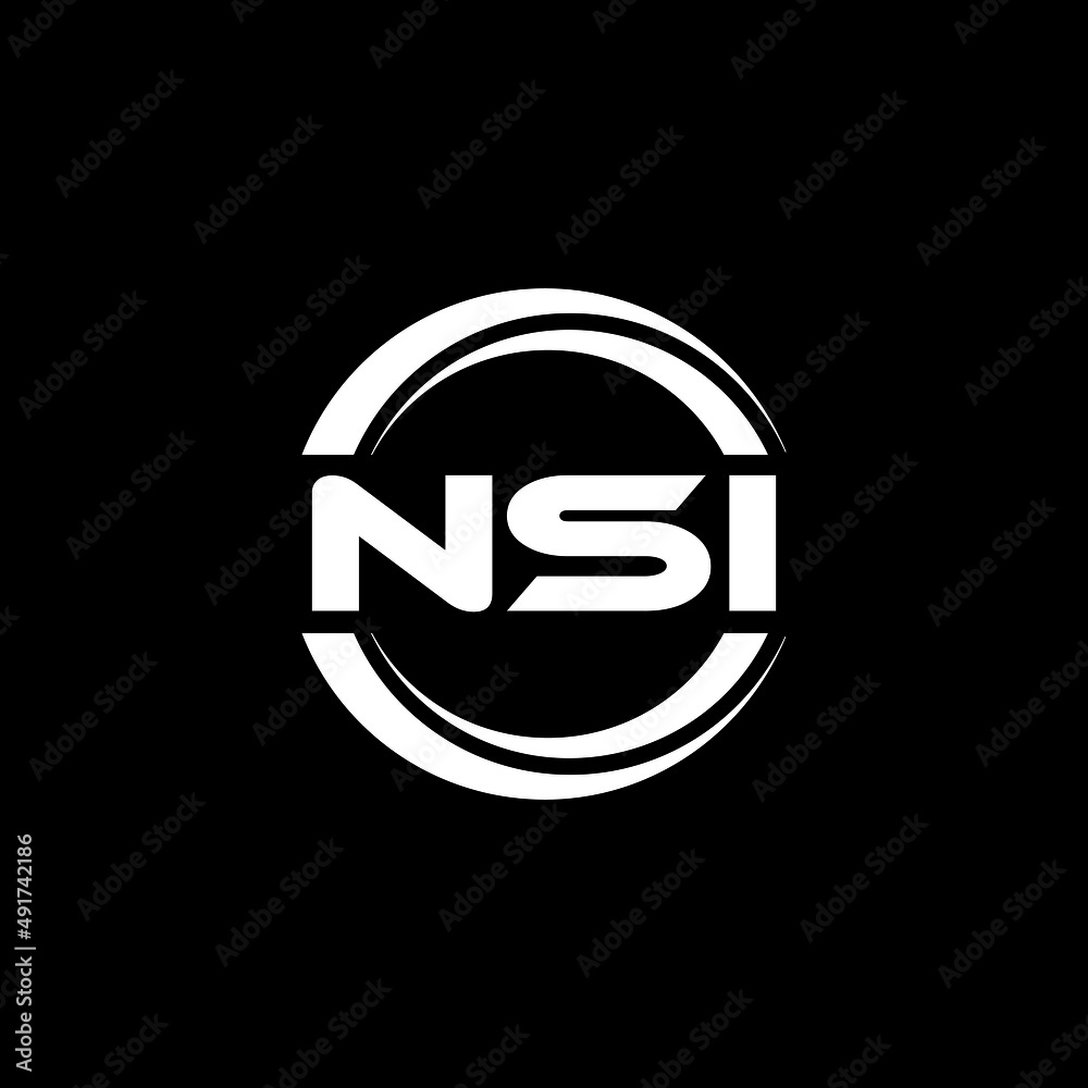 NSI letter logo design with black background in illustrator, vector ...