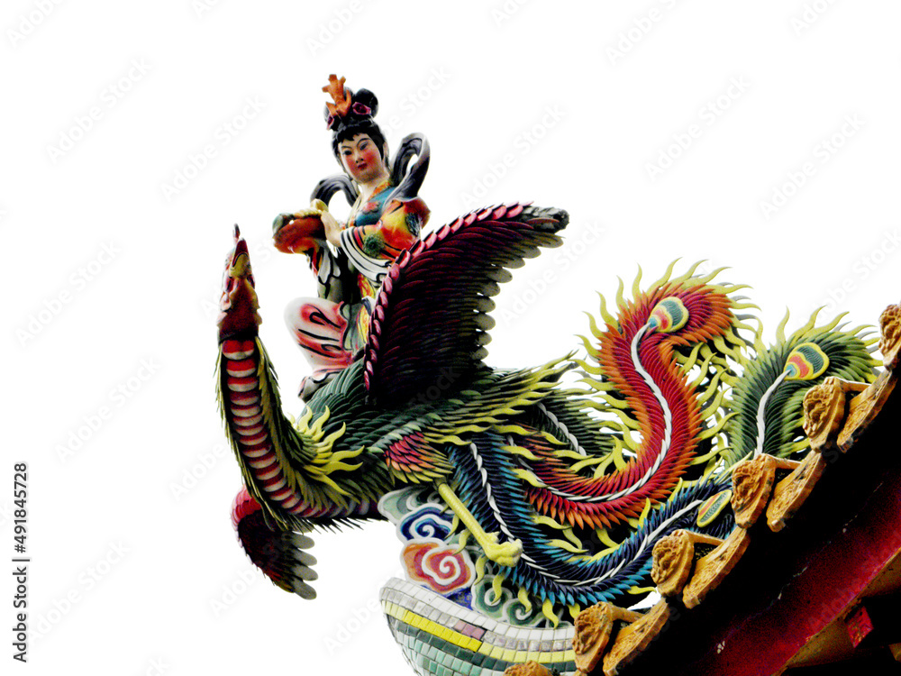 Traditional roof decoration of ancient temple in Taiwan, ancient ...