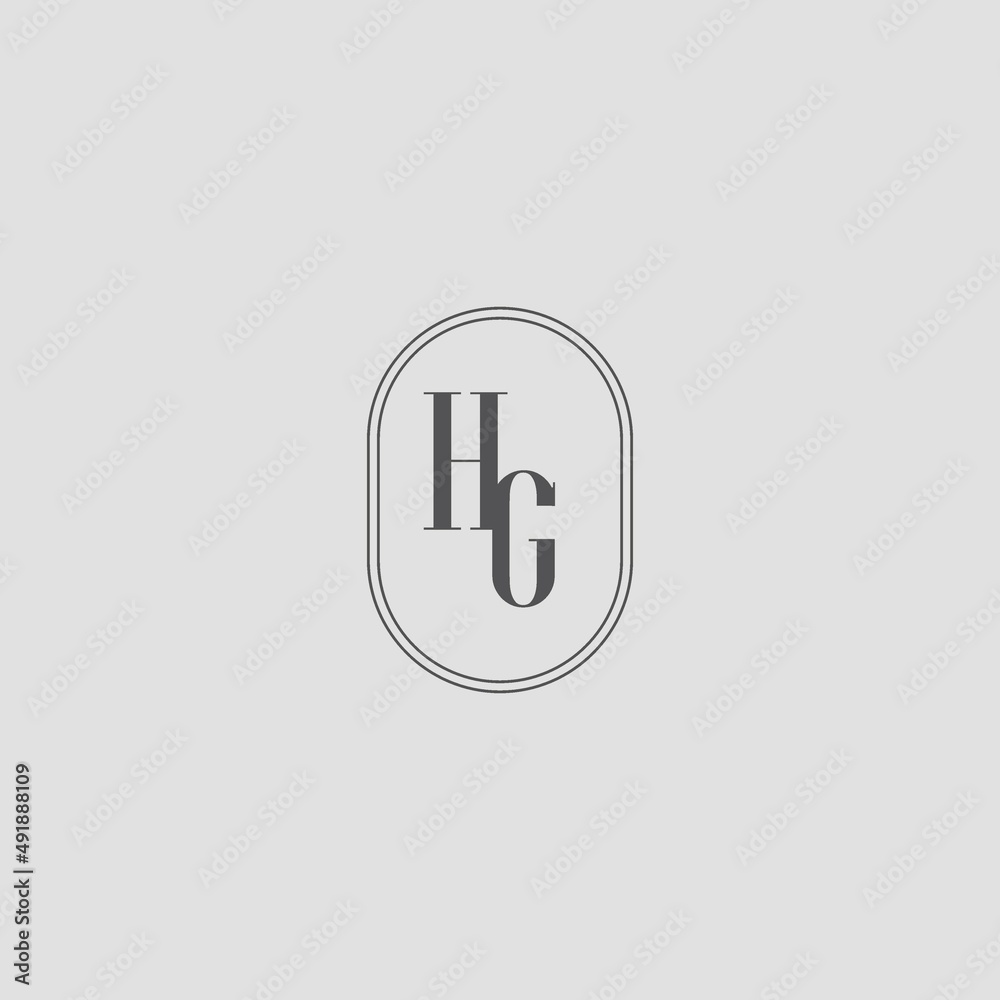 Initial HG wedding monogram logo design Stock Vector | Adobe Stock