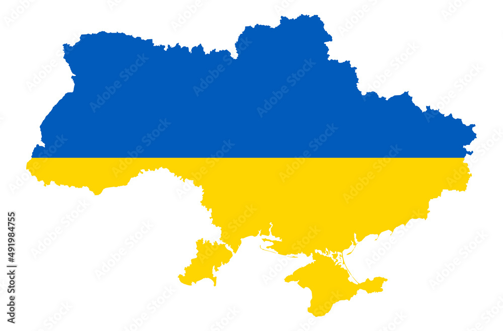 ukraine map silhouette with country colors Stock Vector | Adobe Stock