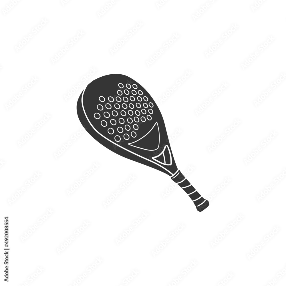 Paddle Racket Icon Silhouette Illustration. Sport Tennis Game Vector ...