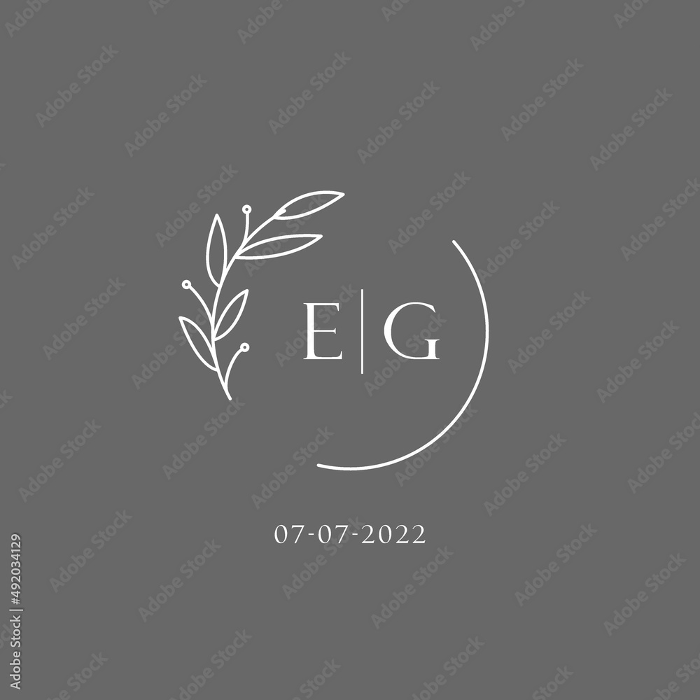Letter EG wedding monogram logo design ideas Stock Vector | Adobe Stock