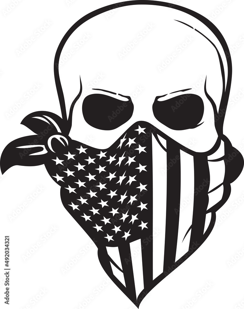 Skull With Bandana Vector