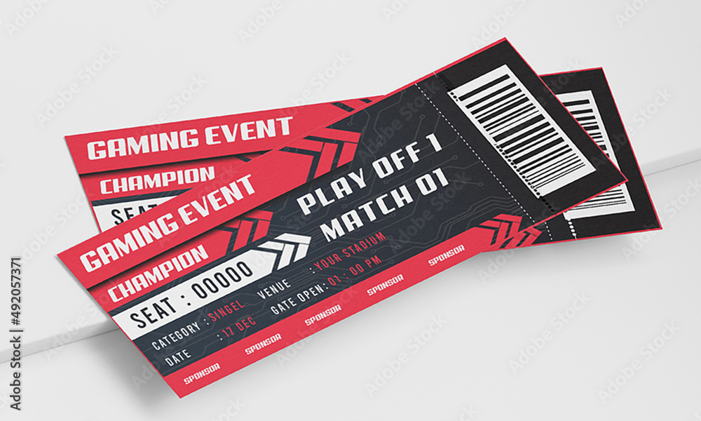 Esport Gaming Tickets Stock Vector | Adobe Stock