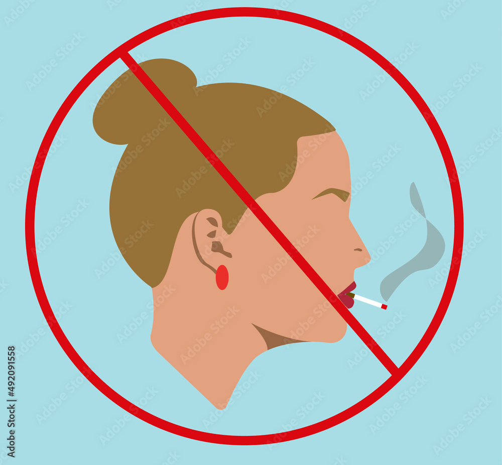 Do not smoke. No smoking. No smoking sign. Smoking ban sign. Blonde ...