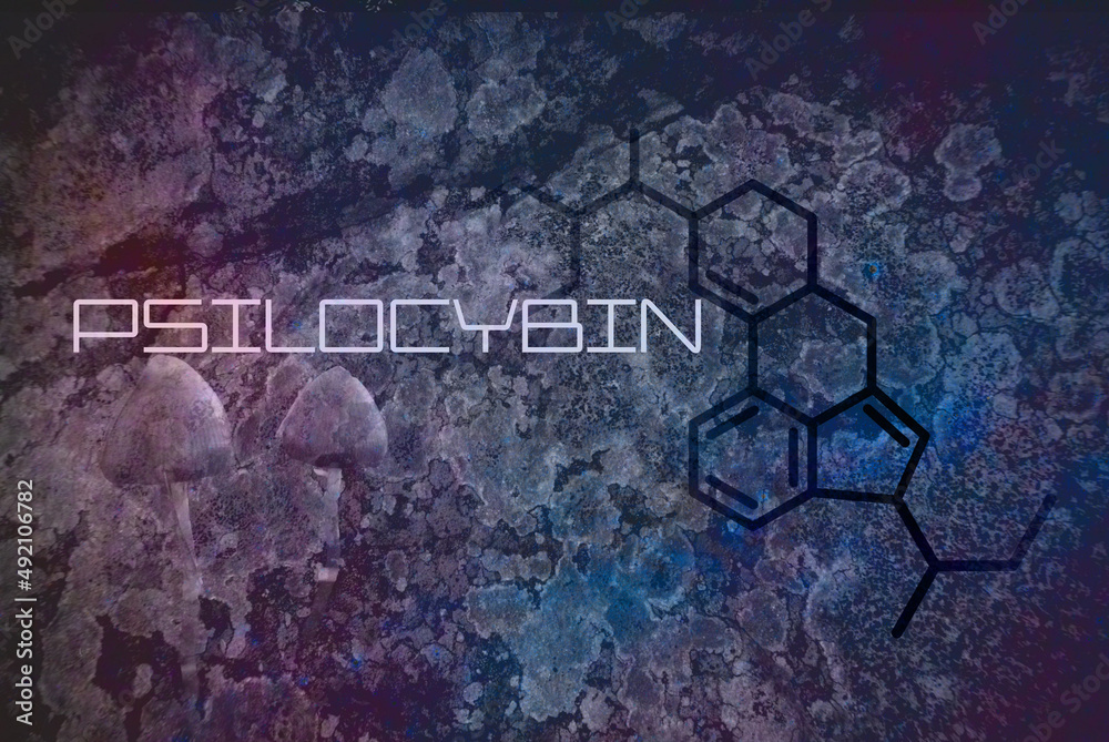 chemical formula of psilocybin on a blackboard Mushroom. Psilocybin ...