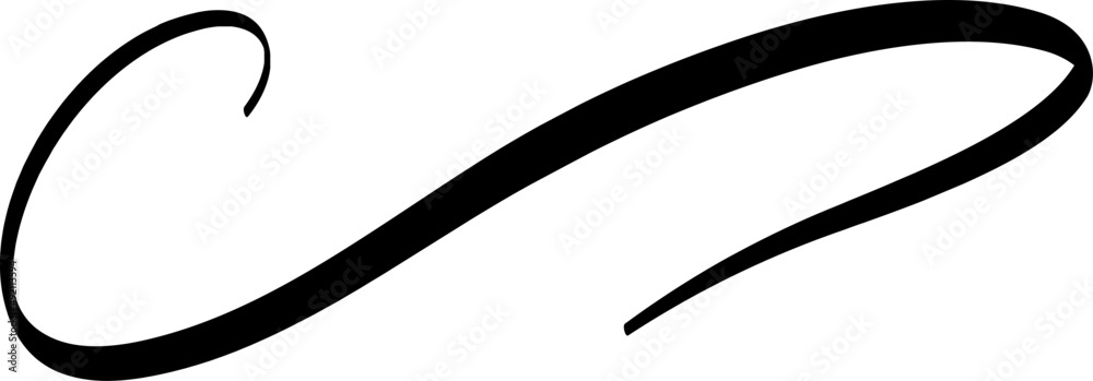 Hand drawn black calligraphy swoosh Stock Vector | Adobe Stock