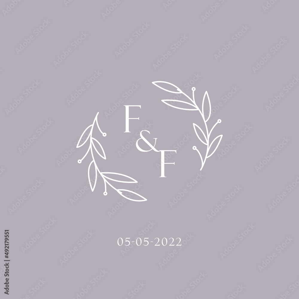 Initials FF wedding monogram logo inspiration Stock Vector | Adobe Stock