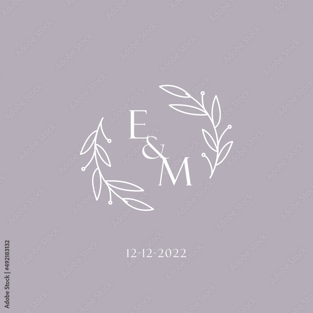 Initials EM wedding monogram logo inspiration Stock Vector | Adobe Stock