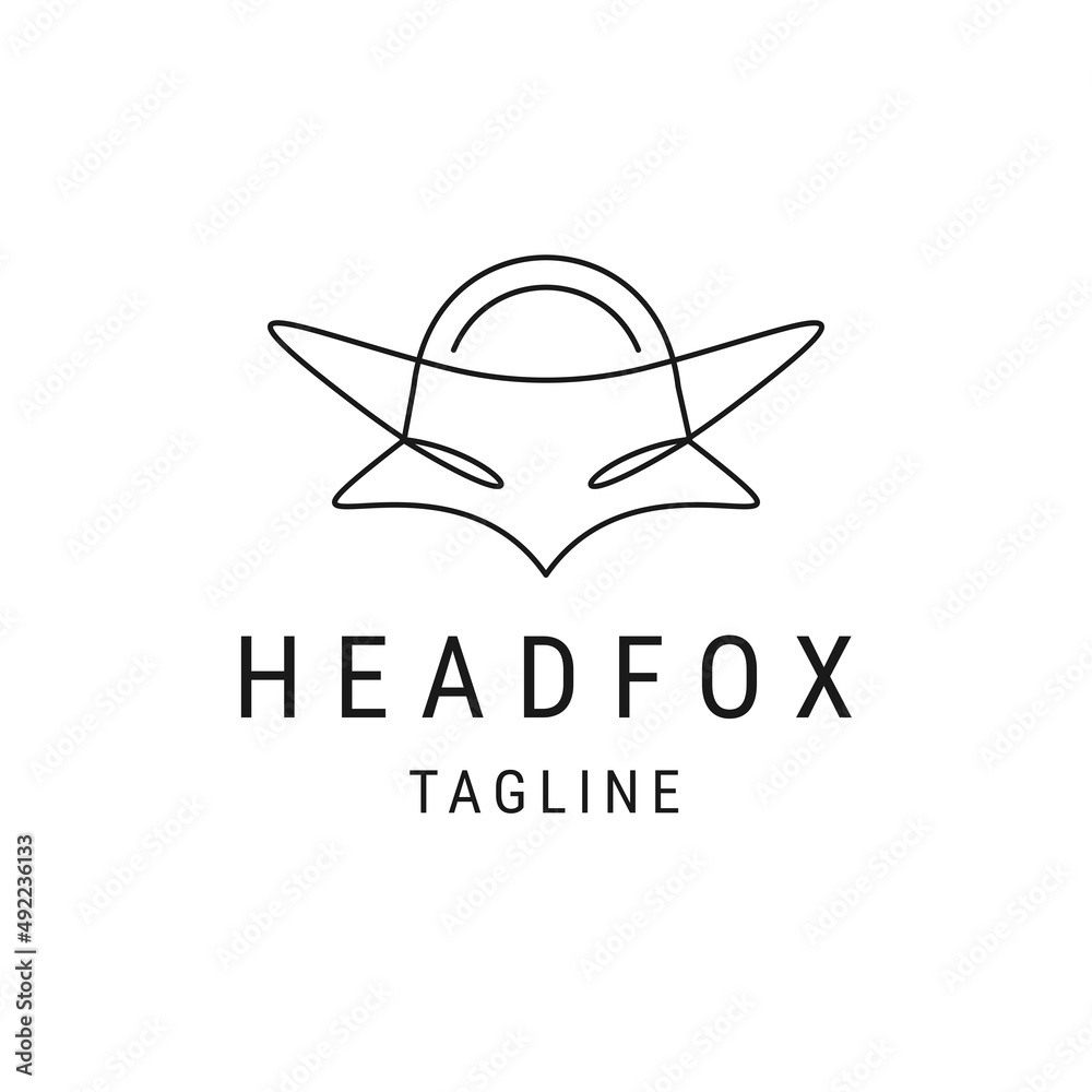 Head fox line logo icon design template Stock Vector | Adobe Stock