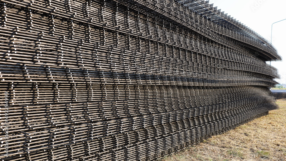 BRC welded wire mesh pile. Wire mesh grid for construction site slab ...