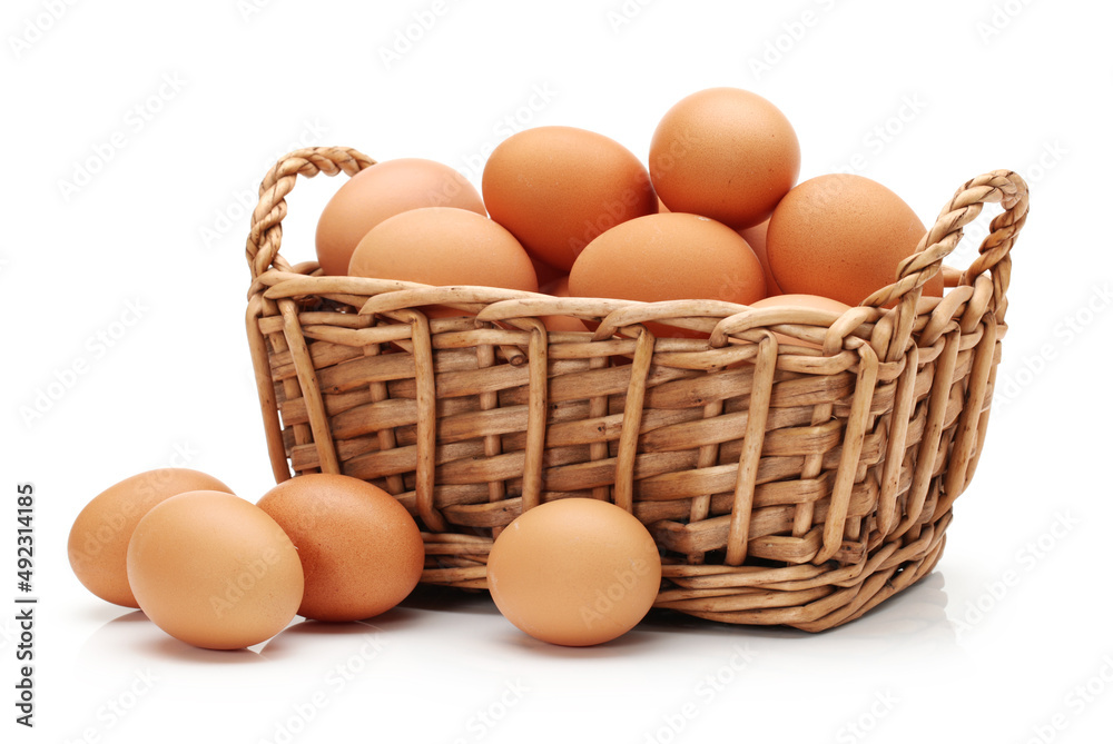 eggs in a basket Stock Photo | Adobe Stock