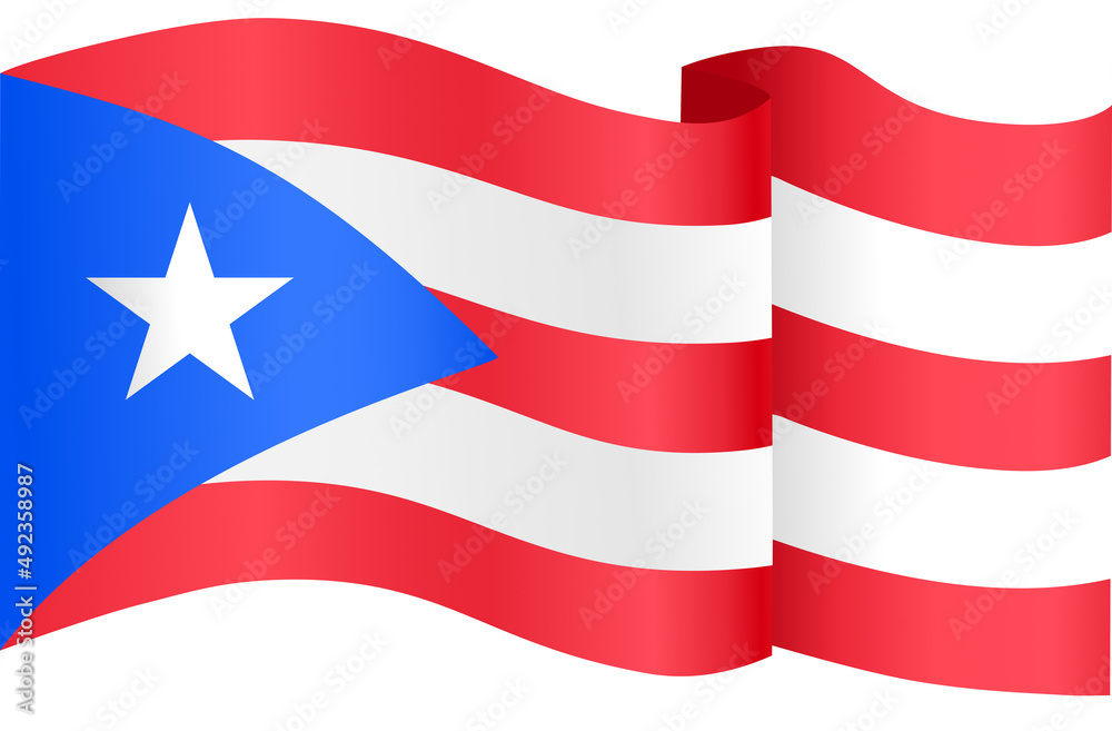 Puerto Rico flag wave isolated on png or transparent background,Symbol ...