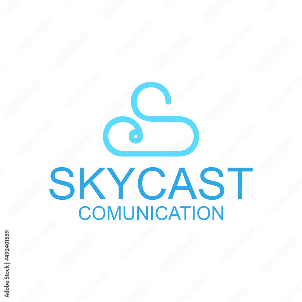 Letter SC logo combined with Cloud or Sky. Stock Vector | Adobe Stock