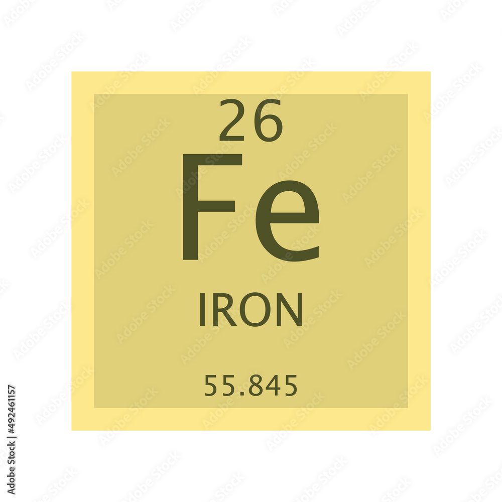 Image vectorielle Stock Fe Iron Transition metal Chemical Element ...