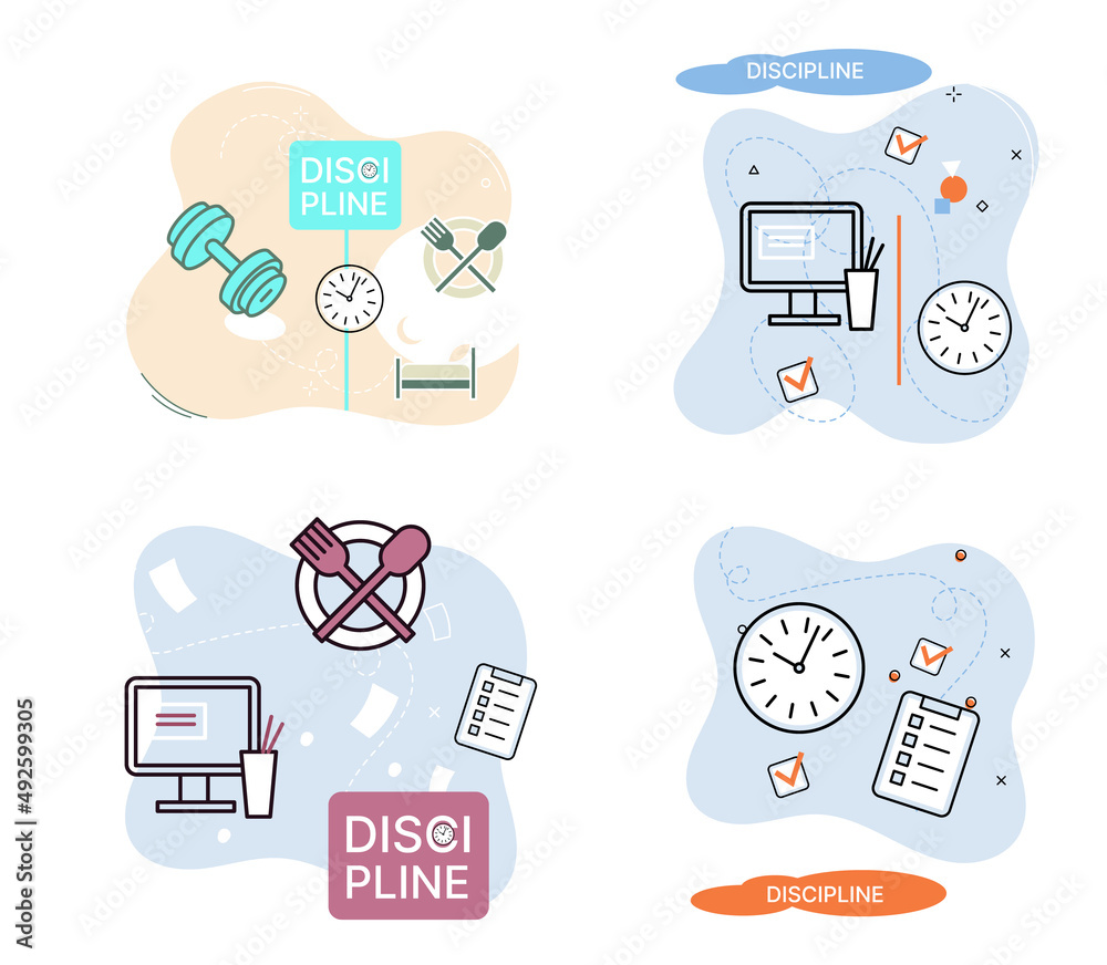 Discipline concept icon. Time management. Working day idea metaphor ...