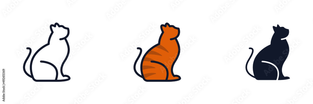 cat icon symbol template for graphic and web design collection logo ...