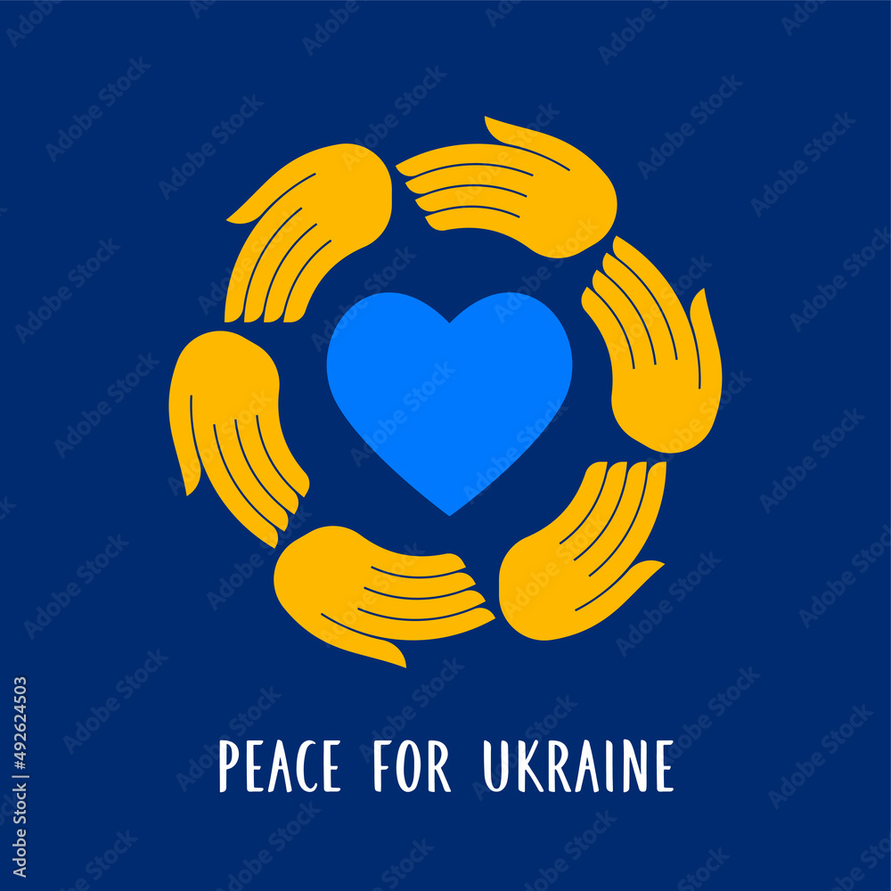 Flying bird, dove as a symbol of peace. Support Ukraine, Stand with ...