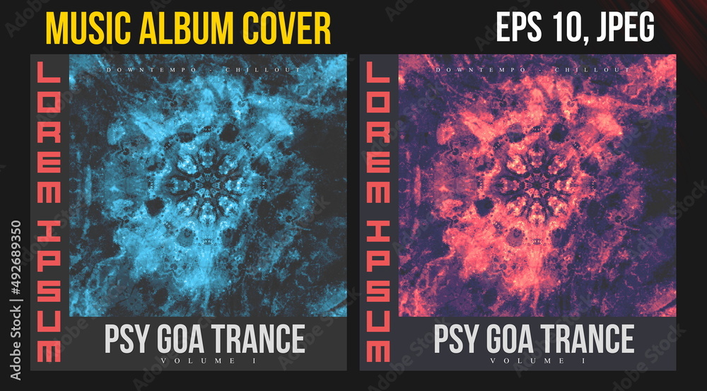 Music Album Cover Art. Abstract Vector Design of CD Cover and Vinyl ...