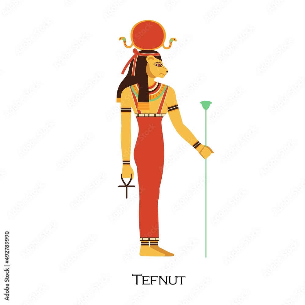 Image vectorielle Stock Tefnut, Ancient Egypts goddess with lioness ...