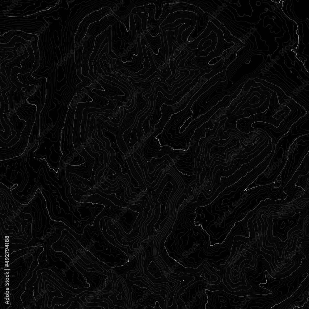 2D contour height map outline, engineer or geologist resource, survey ...