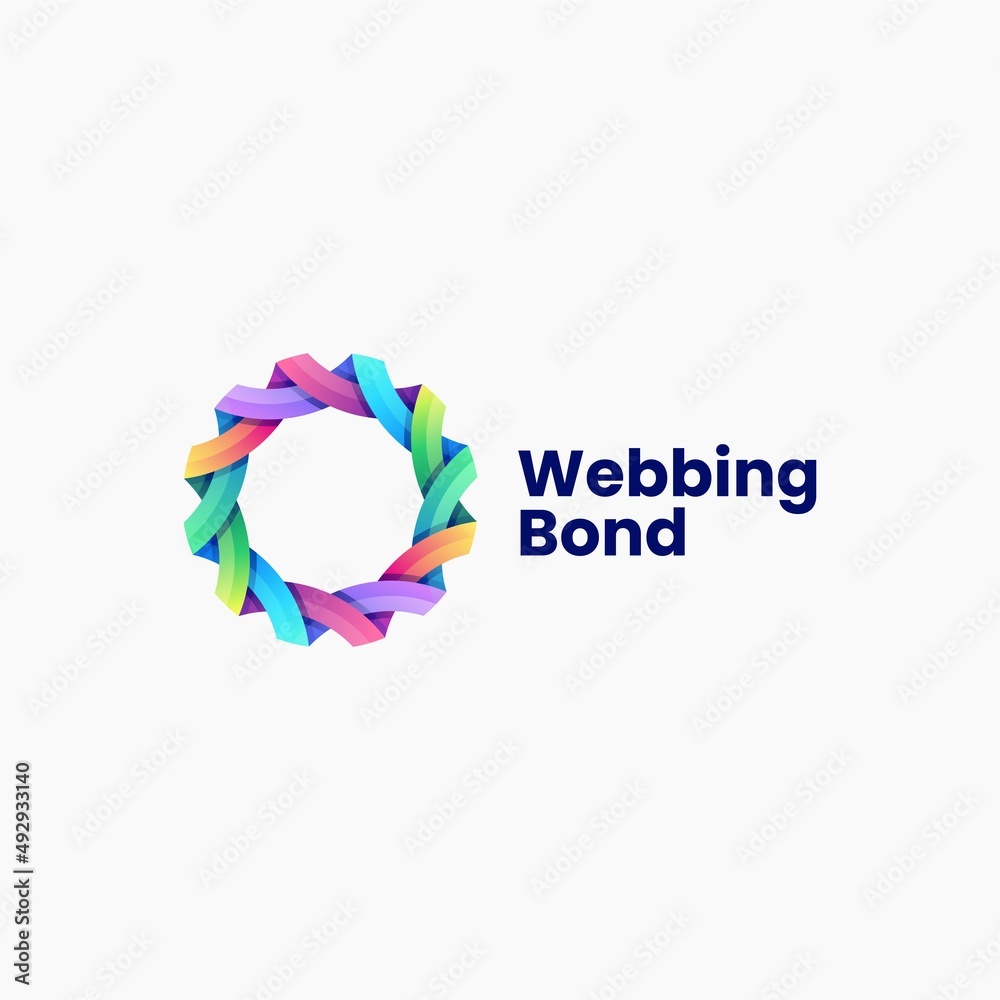 Vector Logo Illustration Webbing Gradient Colorful Style. Stock Vector ...