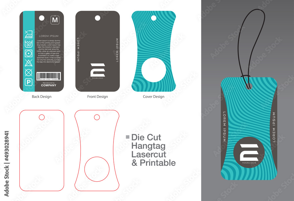 Die Cut Hang Tag Lasercut 3 Layer Stock Vector | Adobe Stock