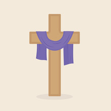 Cross With Purple Cloth Free Stock Photo - Public Domain Pictures