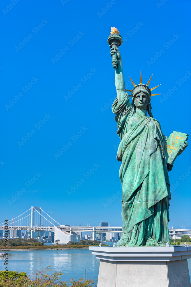tokyo, japan - october 28 2021: Replica of the Statue of Liberty which ...