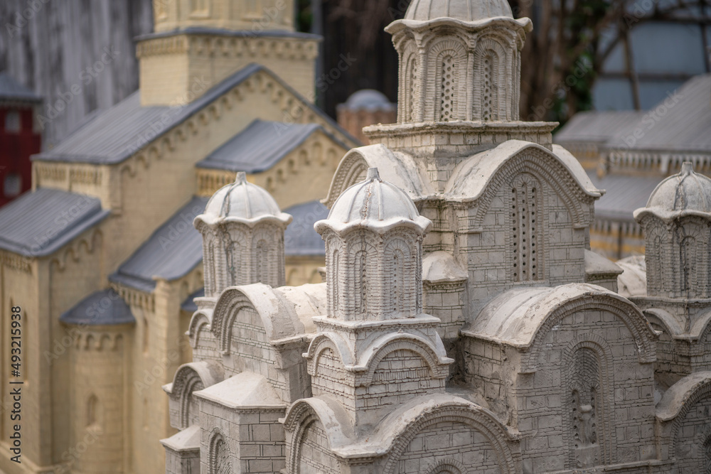 Fotografia do Stock Scale model (maquette) of the old city buildings ...