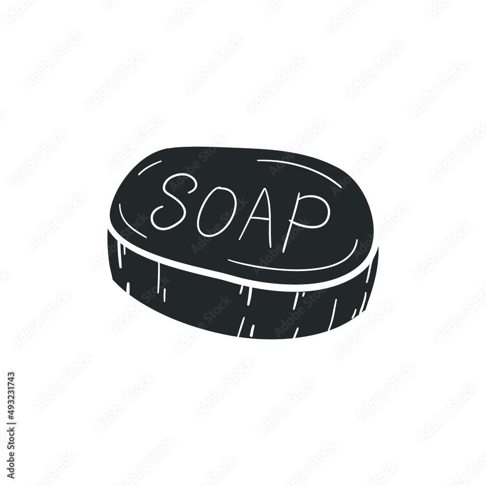 Soap Bar Icon Silhouette Illustration. Bathroom Shower Clean Vector ...