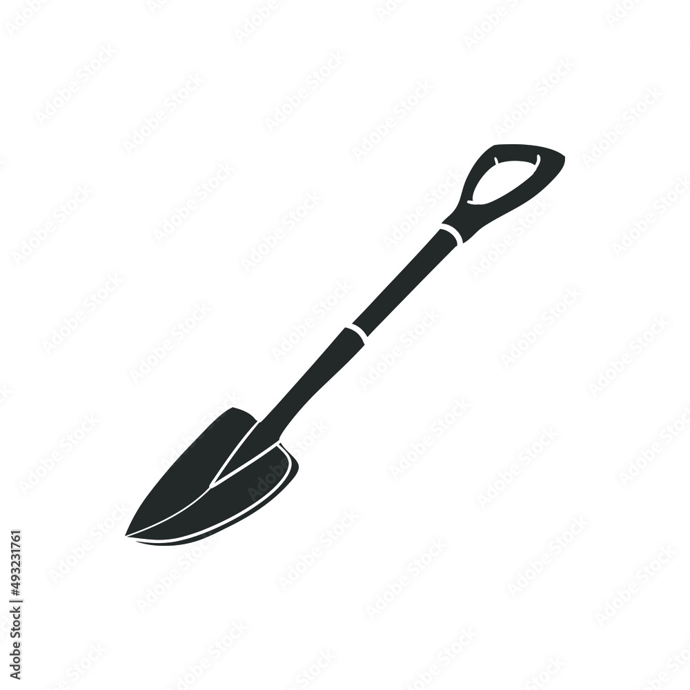 Shovel Icon Silhouette Illustration. Garden Tool Work Vector Graphic ...
