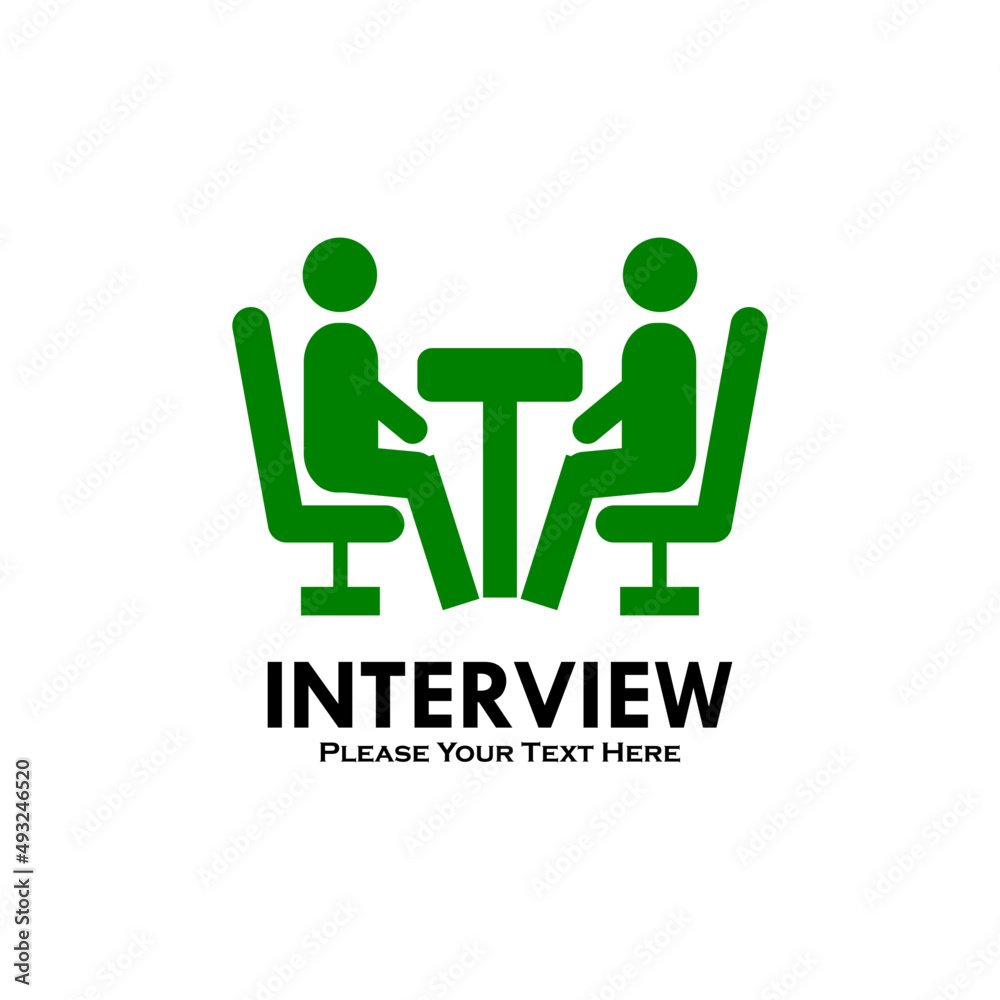 Interview logo design template illustration. suitable for recruitment ...
