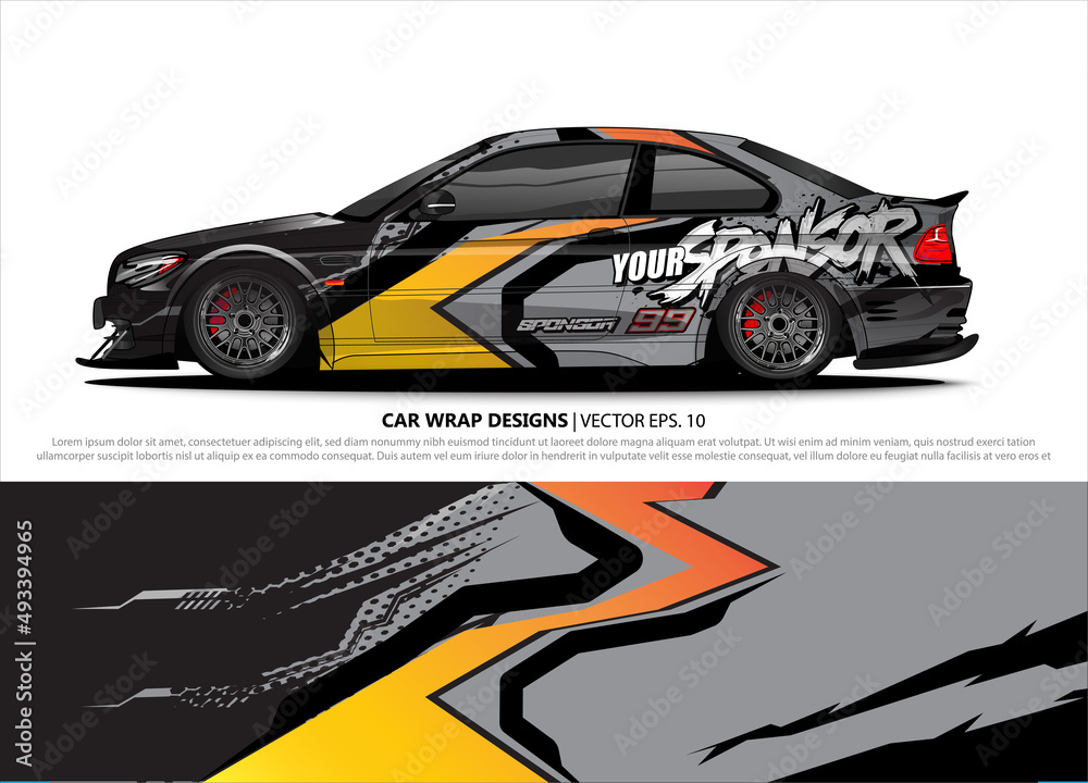car wrap design. simple lines with abstract background vector concept ...