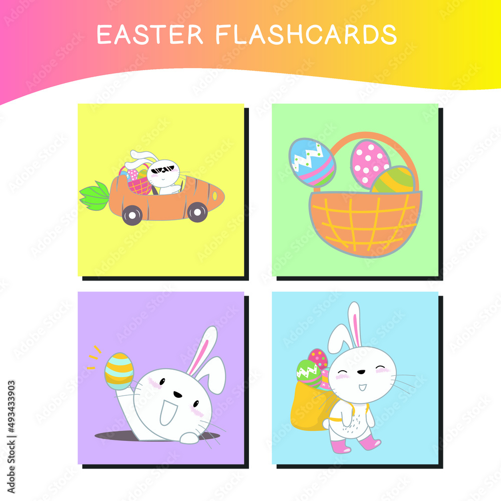 Cute Easter image flashcards collection. flashcards for preschool ...