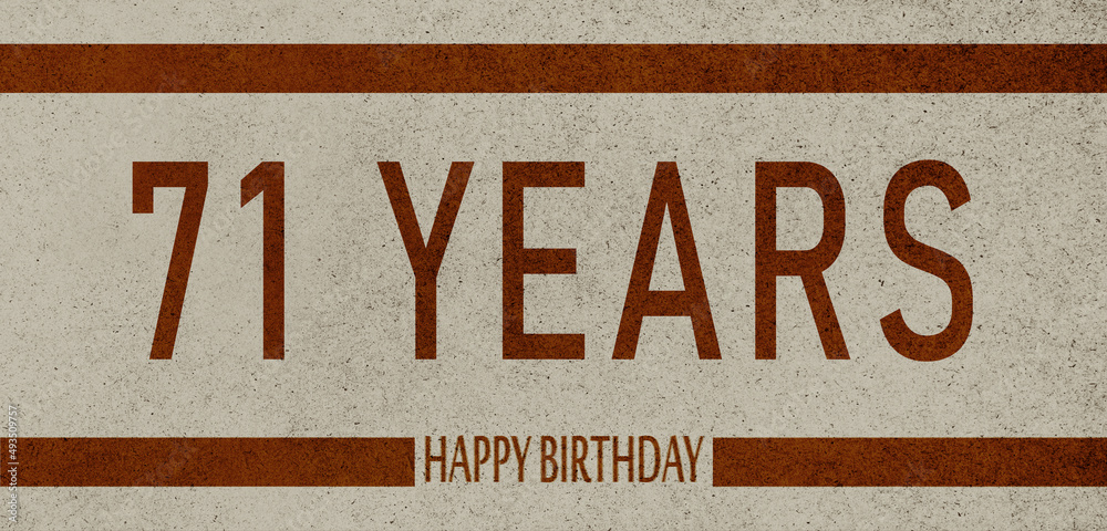 71 Years Anniversary Celebration,Happy Birthday Card design,birthday ...
