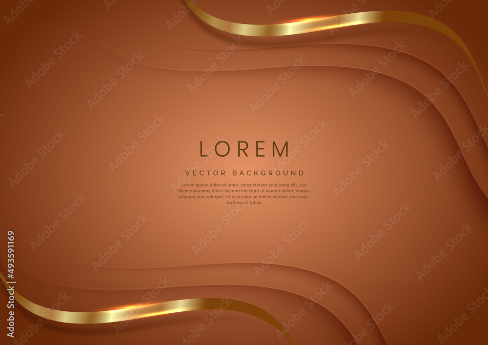 3D modern luxury template design gold curved shape and golden curved ...
