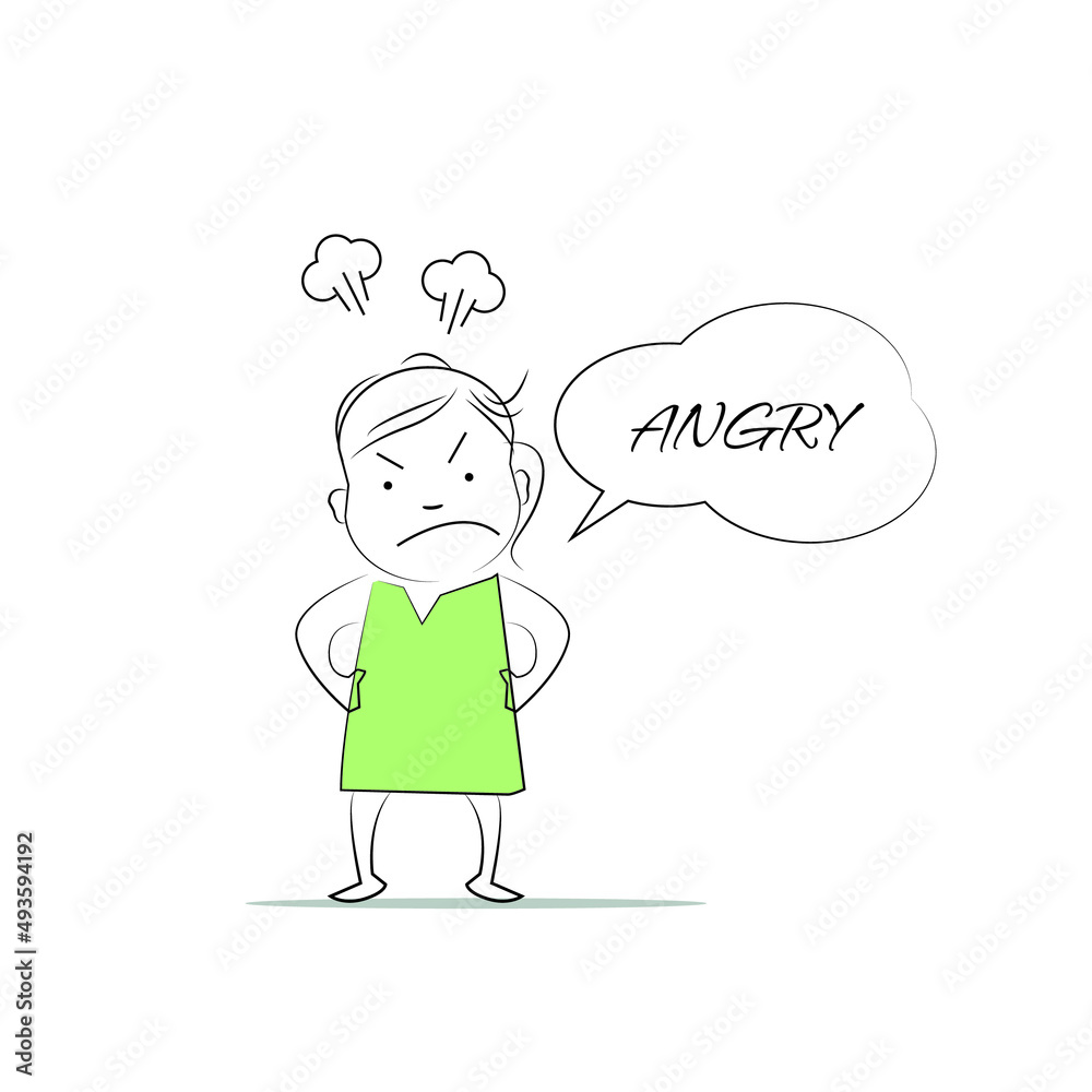 Angry. Speech bubble character. Doodle style character. An illustration ...