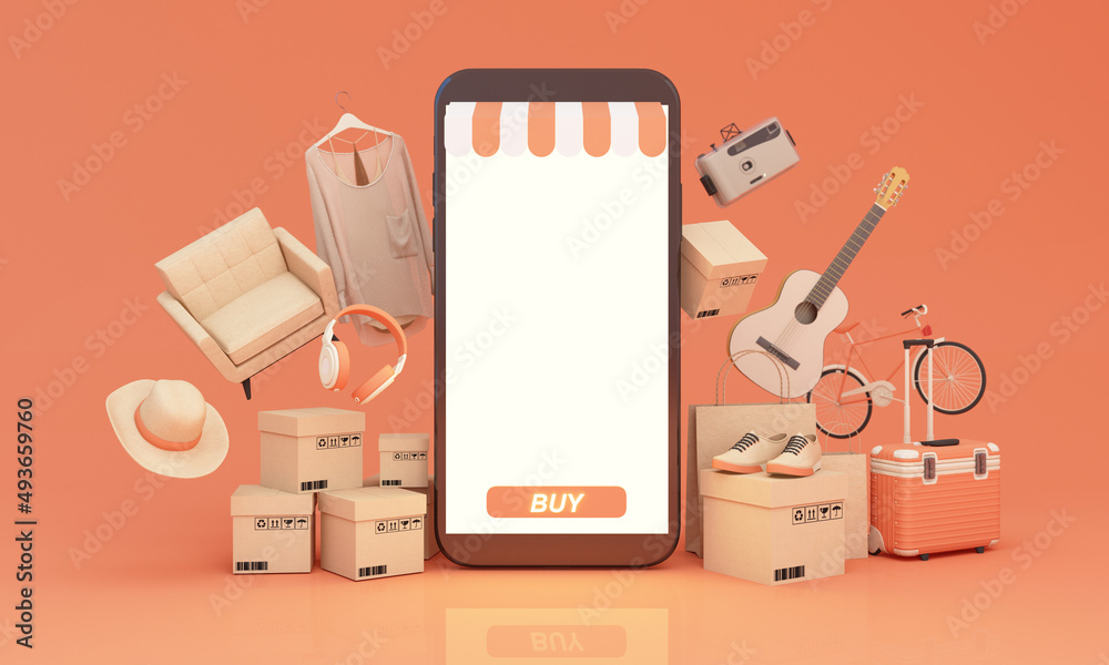 Online shopping website mobile application digital marketing store on ...