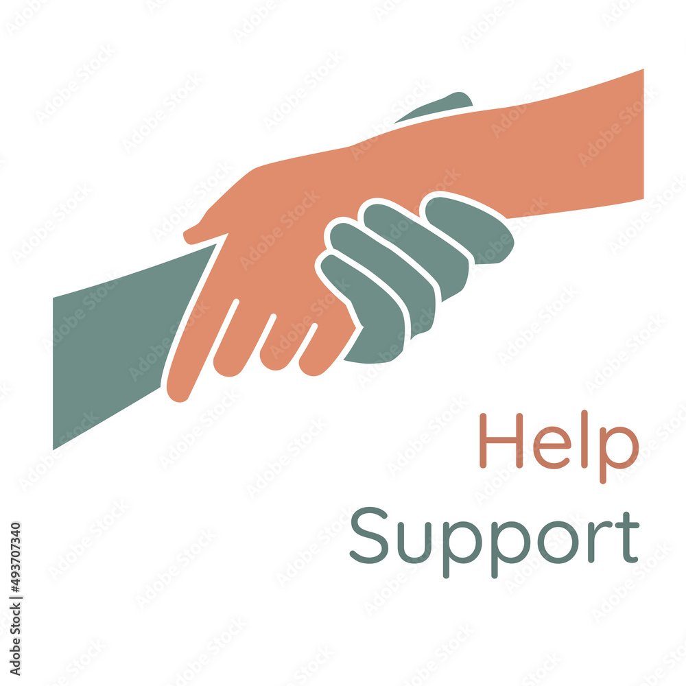 Helping hand concept. Gesture, sign of help and hope. Two hands taking ...