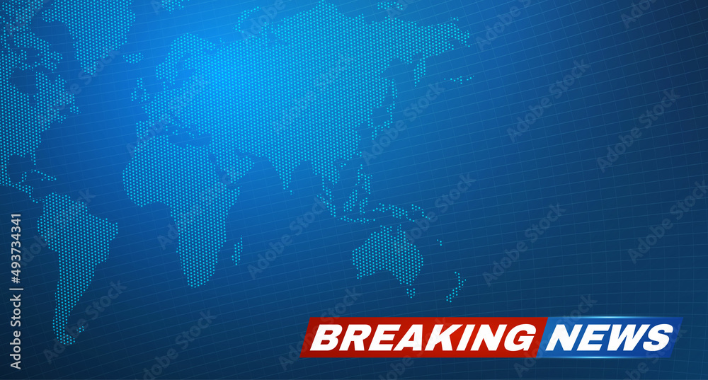 Breaking news background with World map and light effects. Stock Vector ...