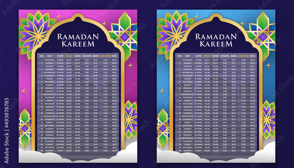 Ramadhan Islamic Calendar Vector Design Template Free EPS File Stock ...
