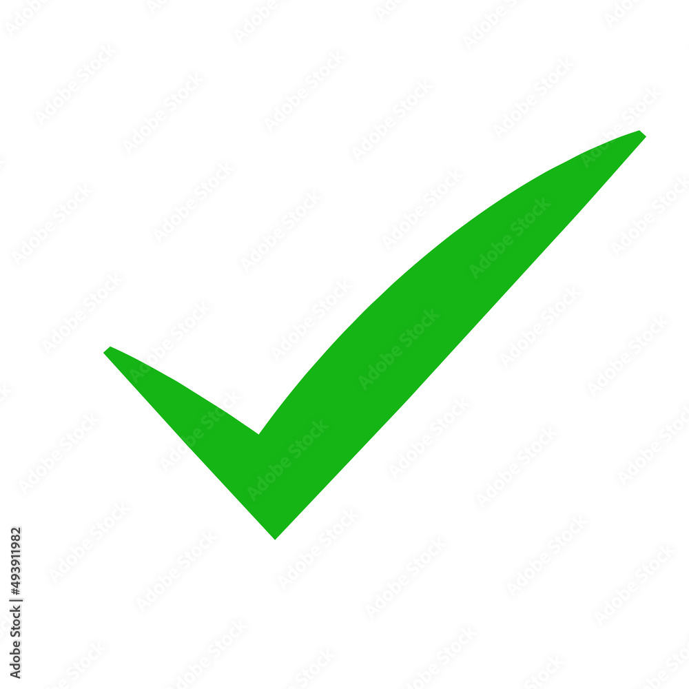 Green check mark icon. Tick symbol in green color, vector Stock Vector ...