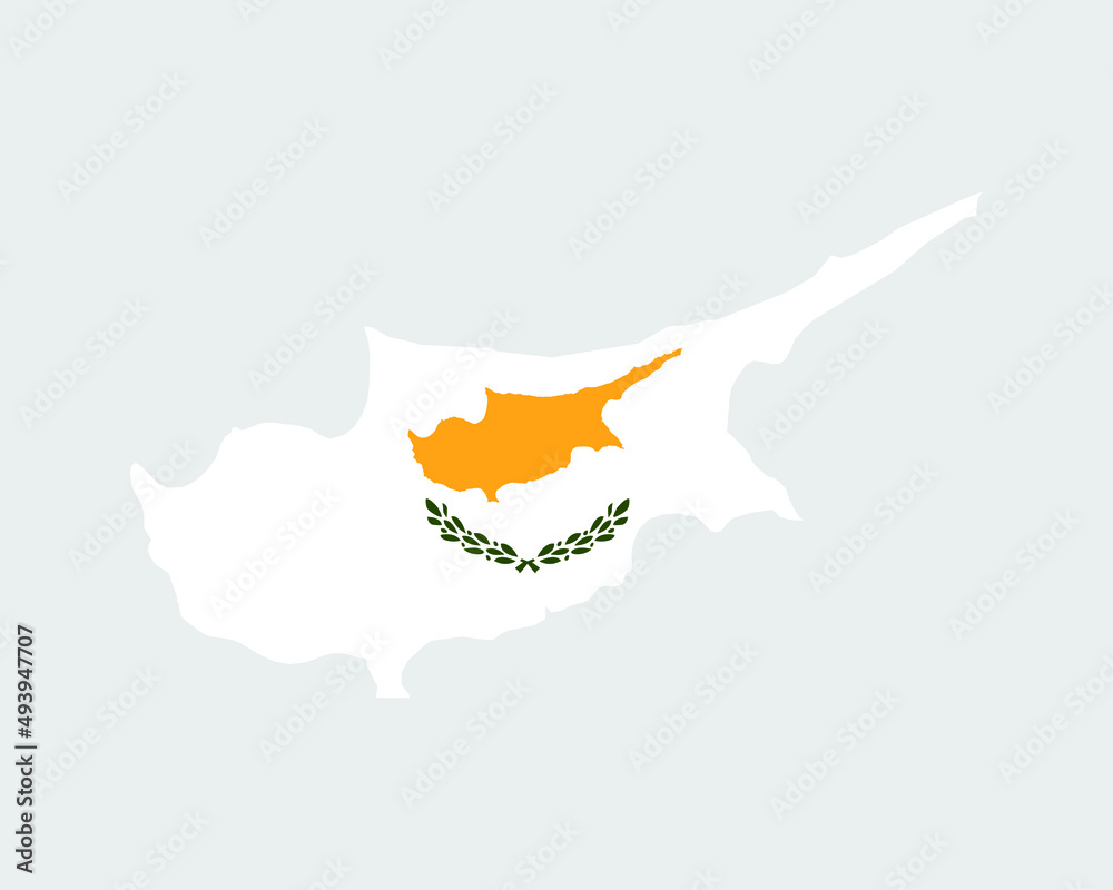 Cyprus Map Flag. Map of Cyprus with the Cypriot country banner. Vector ...