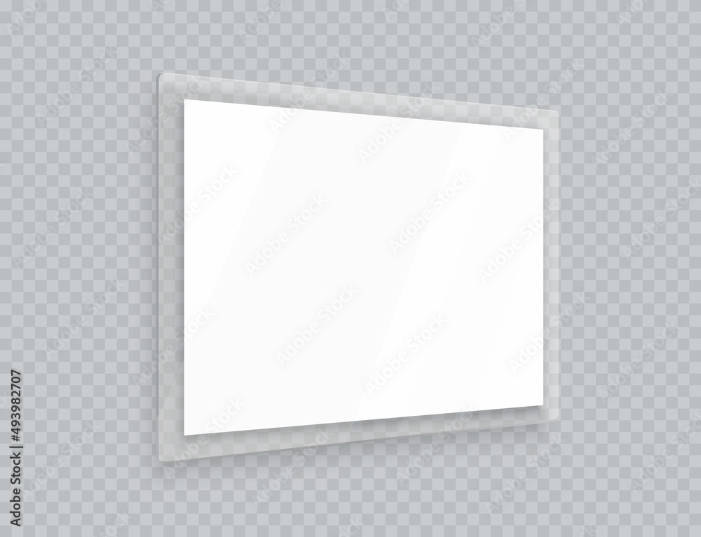 Acryl signage frame in perspective, horizontal poster place, realistic ...
