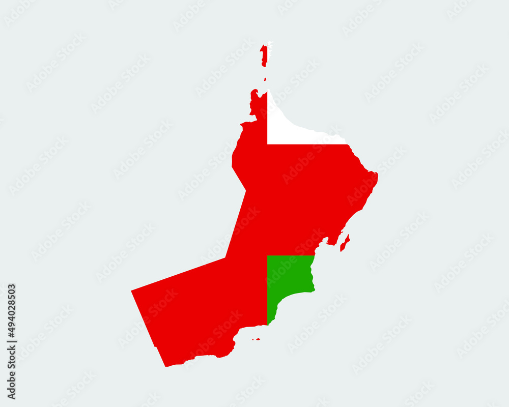 Image vectorielle Stock Oman Flag Map. Map of the Sultanate of Oman ...