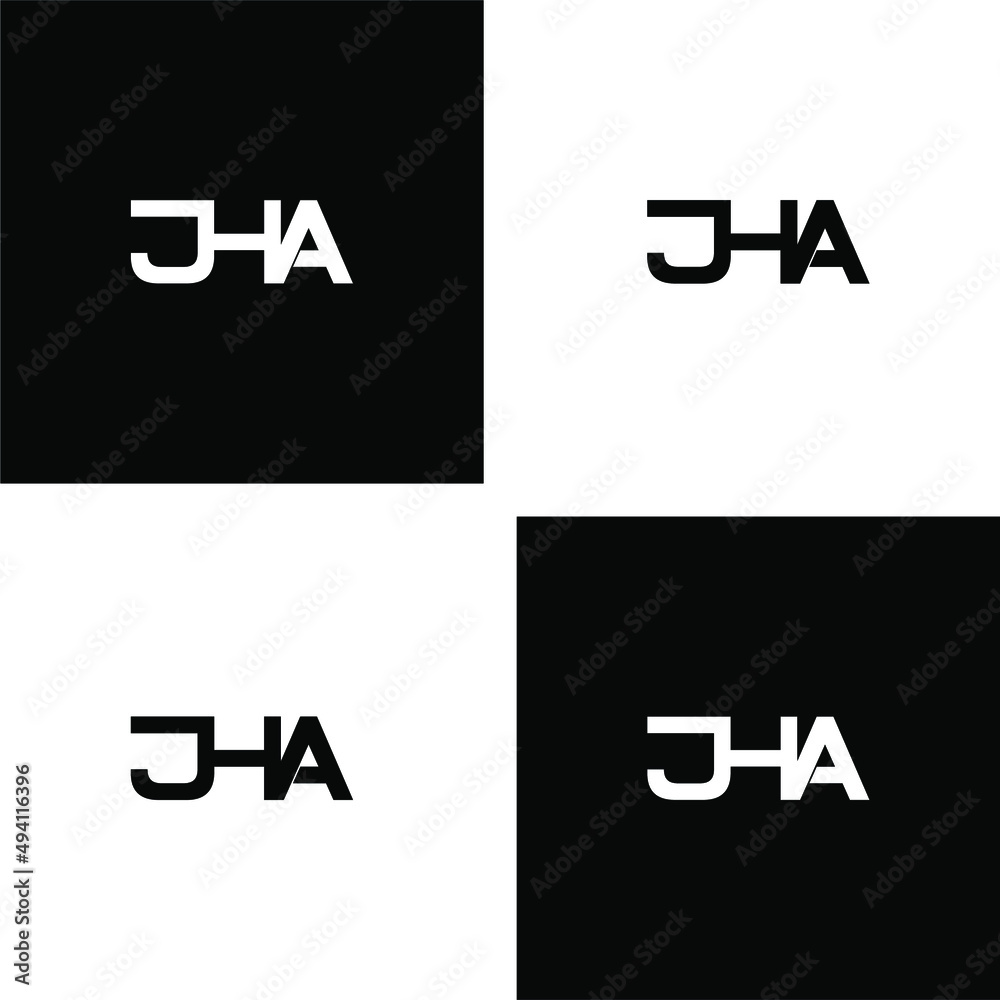 jha letter original monogram logo design set Stock Vector | Adobe Stock