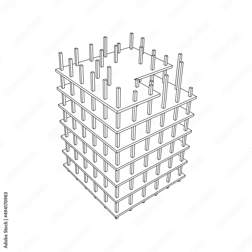 Building under construction. Build house construct in process ...