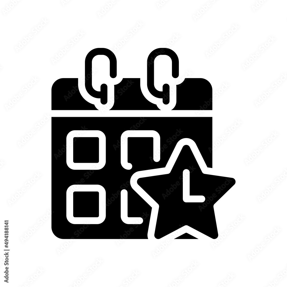 Time off reward black glyph icon. Employee recognition option ...